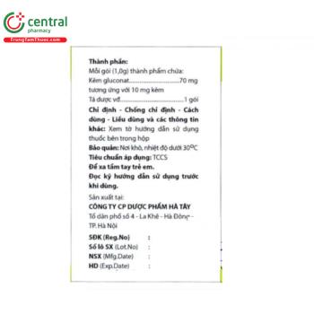 Thuốc Faskit 70mg/1g chứa Kẽm gluconat, bổ sung và dự phòng thiếu kẽm