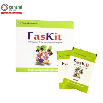 Thuốc Faskit 70mg/1g chứa Kẽm gluconat, bổ sung và dự phòng thiếu kẽm