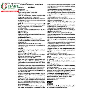 Thuốc Faskit 70mg/1g chứa Kẽm gluconat, bổ sung và dự phòng thiếu kẽm