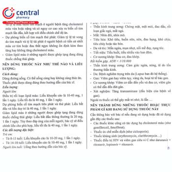 [CHÍNH HÃNG] Thuốc Fasthan 20 - giúp hạ Cholesterol máu