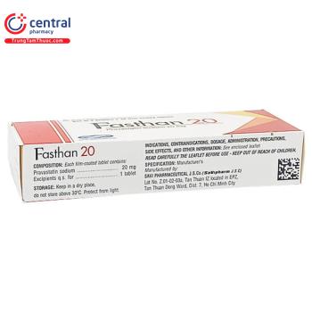 [CHÍNH HÃNG] Thuốc Fasthan 20 - giúp hạ Cholesterol máu