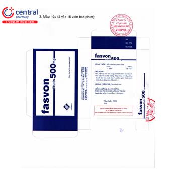 Thuốc Fasvon Rutin 1500mg hỗ trợ tăng sức bền mao mạch