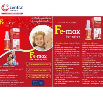 [CHÍNH HÃNG] Fe-max Iron Spray bổ sung sắt cho người lớn và trẻ em