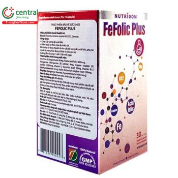 FeFolic Plus là thuốc gì? FeFolic Plus Nutridom bổ sung sắt, ngừa thiếu máu