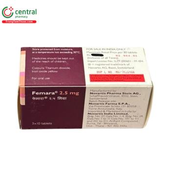 Thuốc Femara Letrozole 2,5mg Novartis (Ấn Độ) - Điều trị ung thư vú