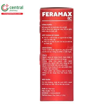 Dung dịch uống Feramax BC giúp bổ sung sắt và acid folic cho cơ thể