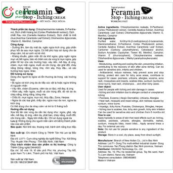 Kem bôi Feramin Stop – Itching CREAM giúp kháng khuẩn, giảm ngứa