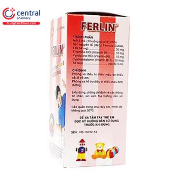 Thuốc Ferlin 60ml - Phòng ngừa và điều trị thiếu sắt ở trẻ em