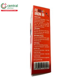 Thuốc Fero Iron III Tradiphar 10ml (nhỏ giọt) - Bổ sung sắt và acid folic