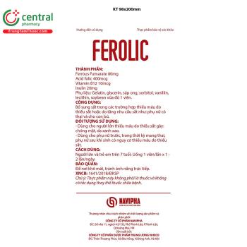 Thuốc Ferolic giúp bổ sung sắt, ngừa nguy cơ thiếu máu do thiếu sắt