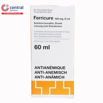 Thuốc Ferricure 100mg/5ml sử dụng trong điều trị các bệnh thiếu máu