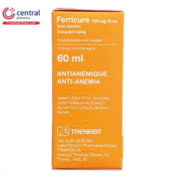 Thuốc Ferricure 100mg/5ml sử dụng trong điều trị các bệnh thiếu máu
