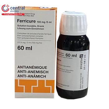 Thuốc Ferricure 100mg/5ml sử dụng trong điều trị các bệnh thiếu máu