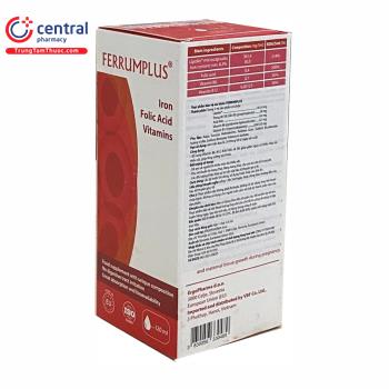 [CHÍNH HÃNG] Thuốc Ferrumplus 120ml bổ sung sắt và vitamin cho bà bầu