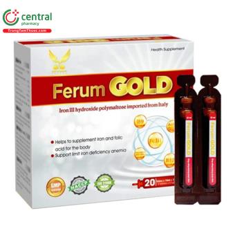 Thuốc Ferum Gold bổ sung sắt và acid folic, hỗ trợ điều trị thiếu máu