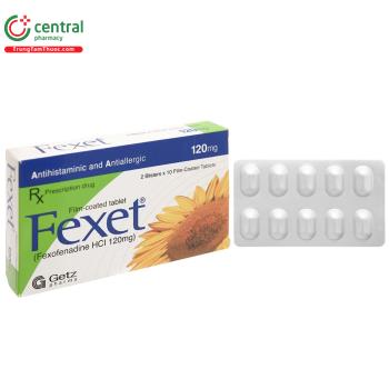 Thuốc Fexet 120mg - Điều trị triệu chứng viêm mũi dị ứng, mày đay