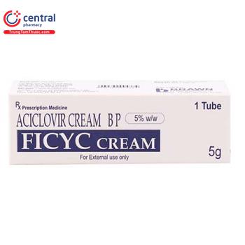 Thuốc Ficyc Cream (Acyclovir 5g): tác dụng, liều dùng, cách dùng