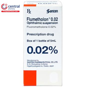 Thuốc nhỏ mắt Flumetholon 0,02% 5ml Santen trị viêm bờ mi