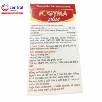 Thuốc sắt nước Fogyma Plus bổ sung Sắt cho thai kỳ khỏe mạnh