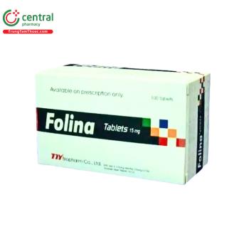 Thuốc Folina Tablets 15mg điều trị thiếu máu nguyên hồng cầu khổng lồ