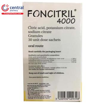 [CHÍNH HÃNG] Thuốc Foncitril 4000 điều trị sỏi niệu, bệnh Gút