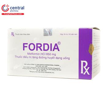 Thuốc Fordia 850mg điều trị cho bệnh nhân tiểu đường type 2