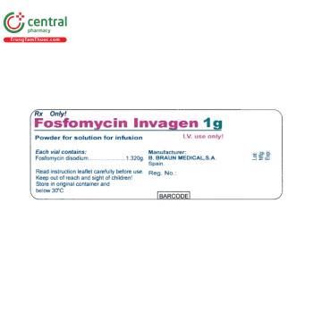 Thuốc Fosfomycin Invagen 1g điều trị nhiễm khuẩn nặng hoặc biến chứng