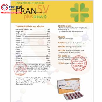 Thuốc FranSV plus DHA hỗ trợ bổ sung vitamin và khoáng chất