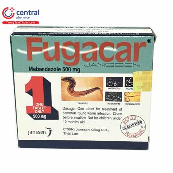 [CHÍNH HÃNG] Thuốc Fugacar 500mg- thuốc tẩy giun dùng 1 liều duy nhất