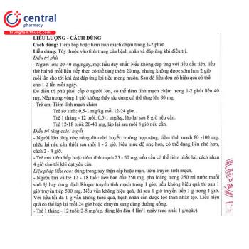 Thuốc Furosol 20mg/2ml: Cách dùng – liều dùng, lưu ý khi sử dụng