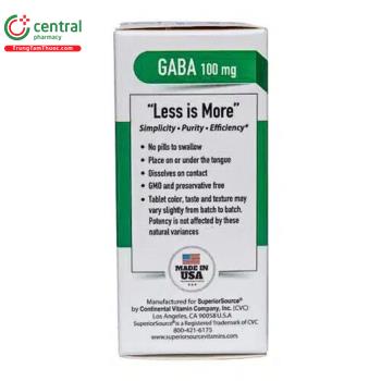 Thuốc Gaba 100mg Superior Source - Giúp giảm căng thẳng và ngủ ngon