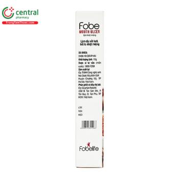 Gel bôi nhiệt miệng Fobelife Fobe Mouth Ulcer giảm đau và loét miệng