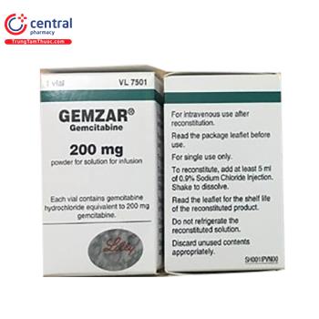 Thuốc Gemzar 200mg - thuốc điều trị ung thư phổi, ung thư vú di căn