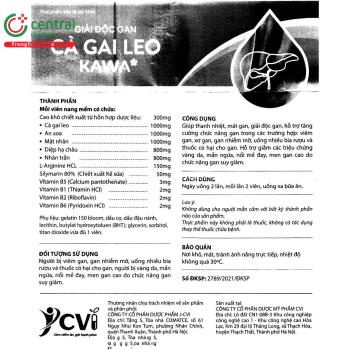 Thuốc Giải Độc Gan Cà Gai Leo Kawa thanh nhiệt, mát gan, giải độc gan