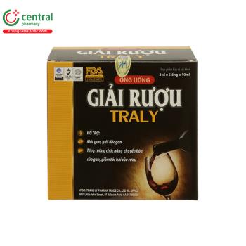 Ống uống Giải Rượu Traly tăng cường chức năng chuyển hóa rượu của gan