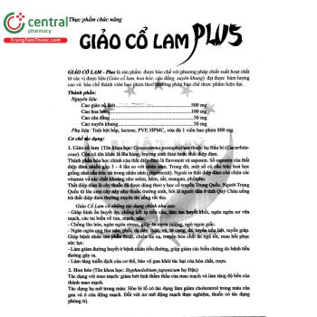 Giảo Cổ Lam Plus Amtex Pharma giảm đường huyết, ngừa bệnh tim mạch