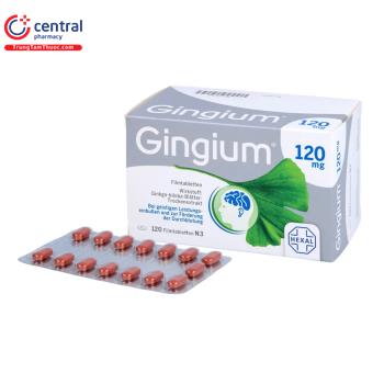 Thuốc bổ não Gingium 120mg Hộp 120 Viên của Đức giảm hoa mắt, ù tai