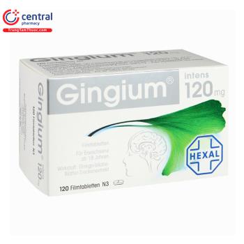 Thuốc bổ não Gingium 120mg Hộp 120 Viên của Đức giảm hoa mắt, ù tai