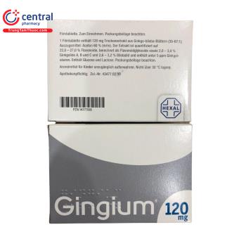 Thuốc bổ não Gingium 120mg Hộp 120 Viên của Đức giảm hoa mắt, ù tai