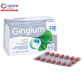 Thuốc bổ não Gingium 120mg Hộp 120 Viên của Đức giảm hoa mắt, ù tai