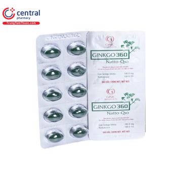 [CHÍNH HÃNG] Ginkgo 360 Natto-Q10 Abipha tăng cường tuần hoàn của não
