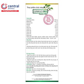 [CHÍNH HÃNG] Ginkgo 360 Natto-Q10 Abipha tăng cường tuần hoàn của não