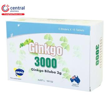Thuốc Ginkgo 3000 tăng cường tuần hoàn não, dự phòng đột quỵ