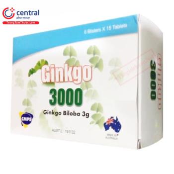 Thuốc Ginkgo 3000 tăng cường tuần hoàn não, dự phòng đột quỵ