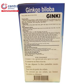 [CHÍNH HÃNG] Thuốc GINKI Ginkgo Biloba cải thiện chức năng não bộ