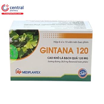 Thuốc Gintana 120 (Ginkgo biloba 120mg): tác dụng, liều dùng
