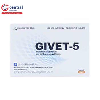 Givet-5 (Montelukast 5mg) - Thuốc điều trị hen phế quản mạn tính