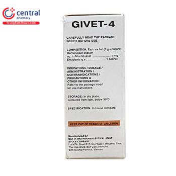 [CHÍNH HÃNG] Thuốc Givet-4 - Thuốc dự phòng và điều trị hen phế quản