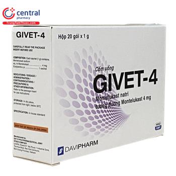 [CHÍNH HÃNG] Thuốc Givet-4 - Thuốc dự phòng và điều trị hen phế quản