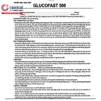 Thuốc tiểu đường Glucofast (Metformin 500mg): liều dùng, giá bán